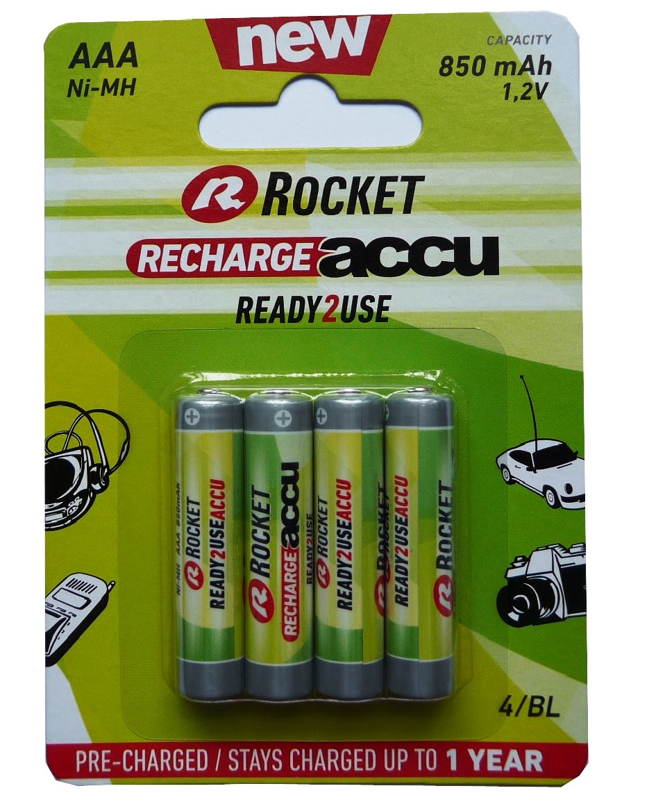 Rocket Recharge Akku AAA Micro 4er Pack 850 mAh
